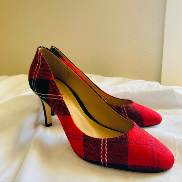 Talbots | Shoes | Talbots Redblack Plaid 3 Inch Heels Womans Size 5 ...